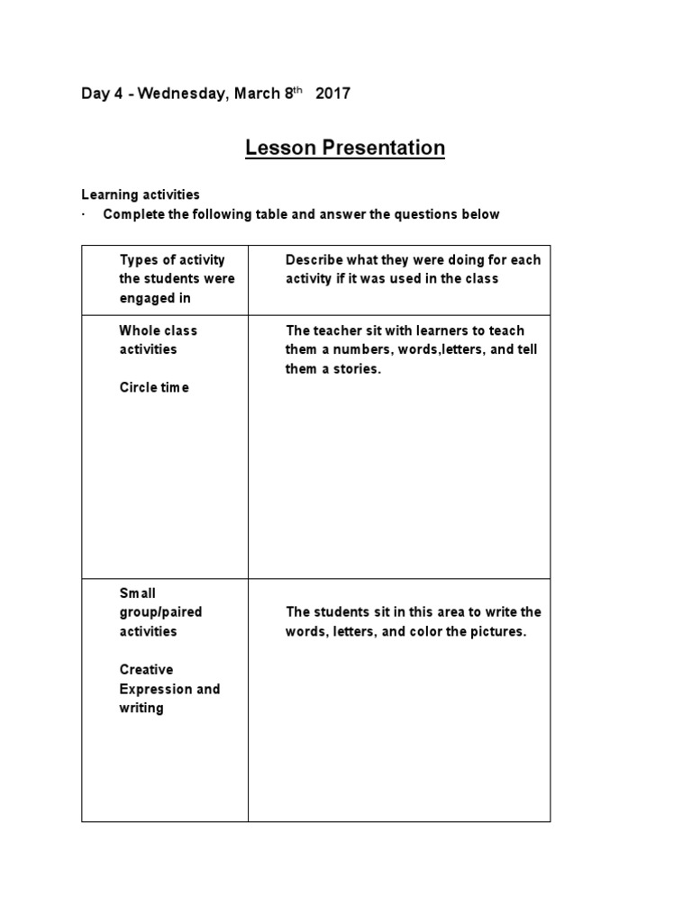 Lesson Presentation PDF