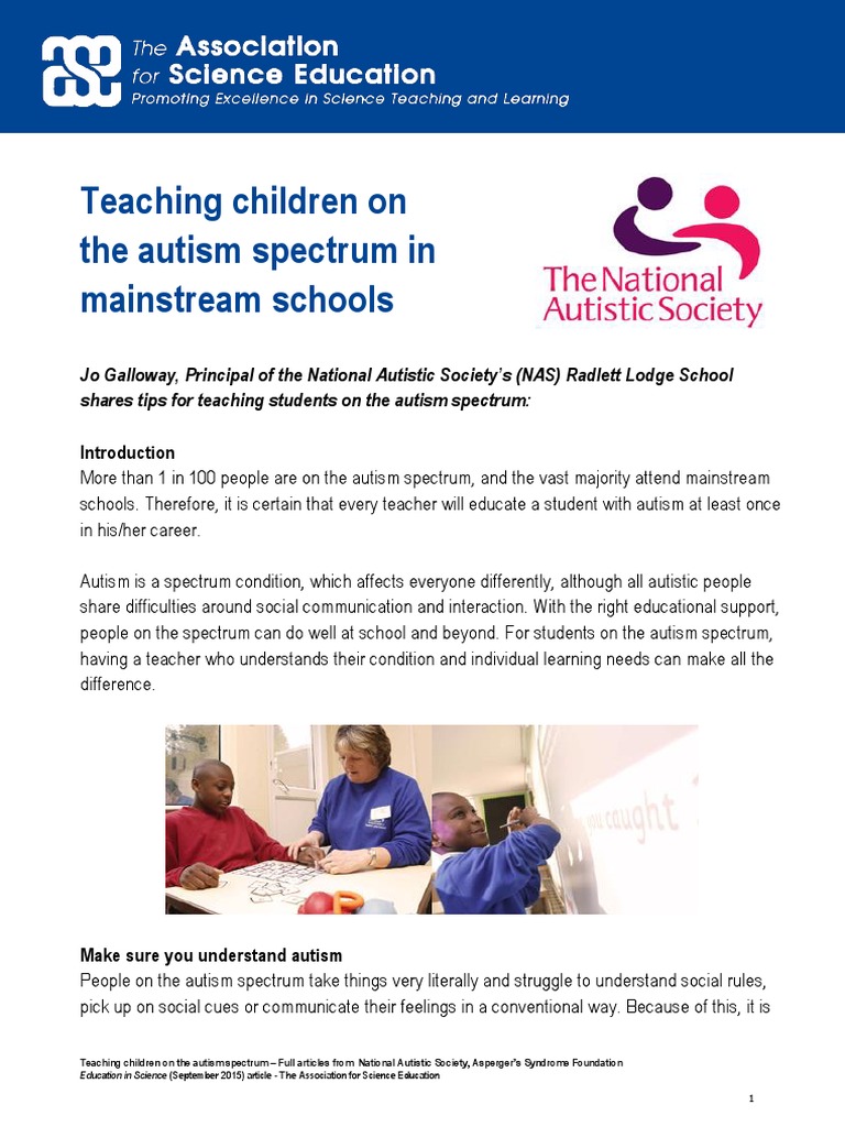 Teaching Strategies for Autism in Schools | PDF | Autism Spectrum | Autism