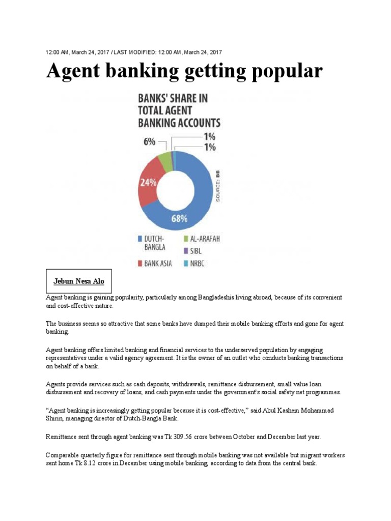 Agent Banking | PDF | Remittance | Banks