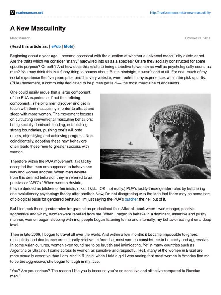 A New Masculinity | PDF | Masculinity | Man