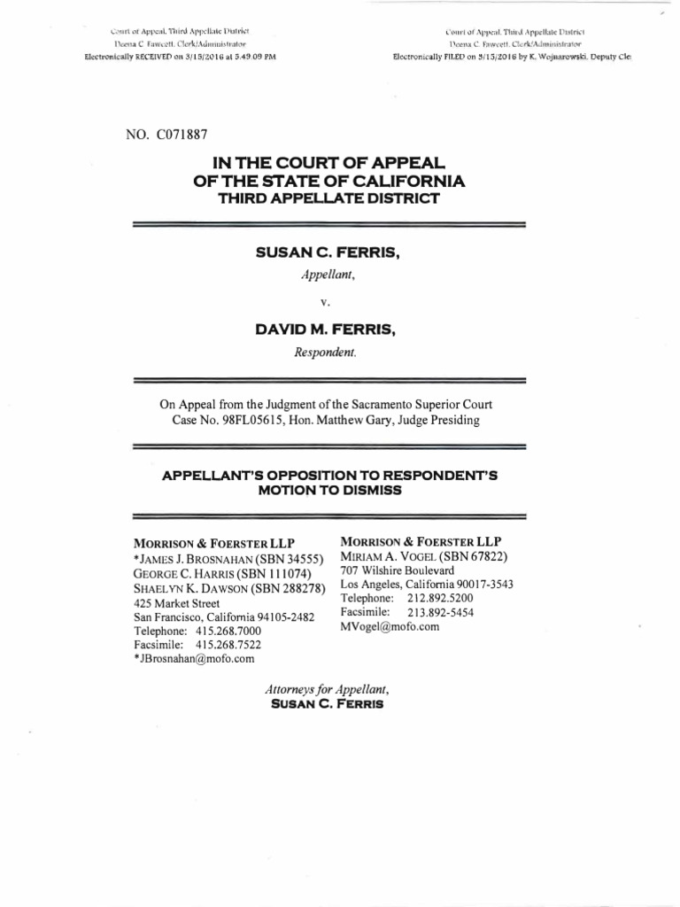 In The Court of Appeal of The State of California: Third Appellate ...