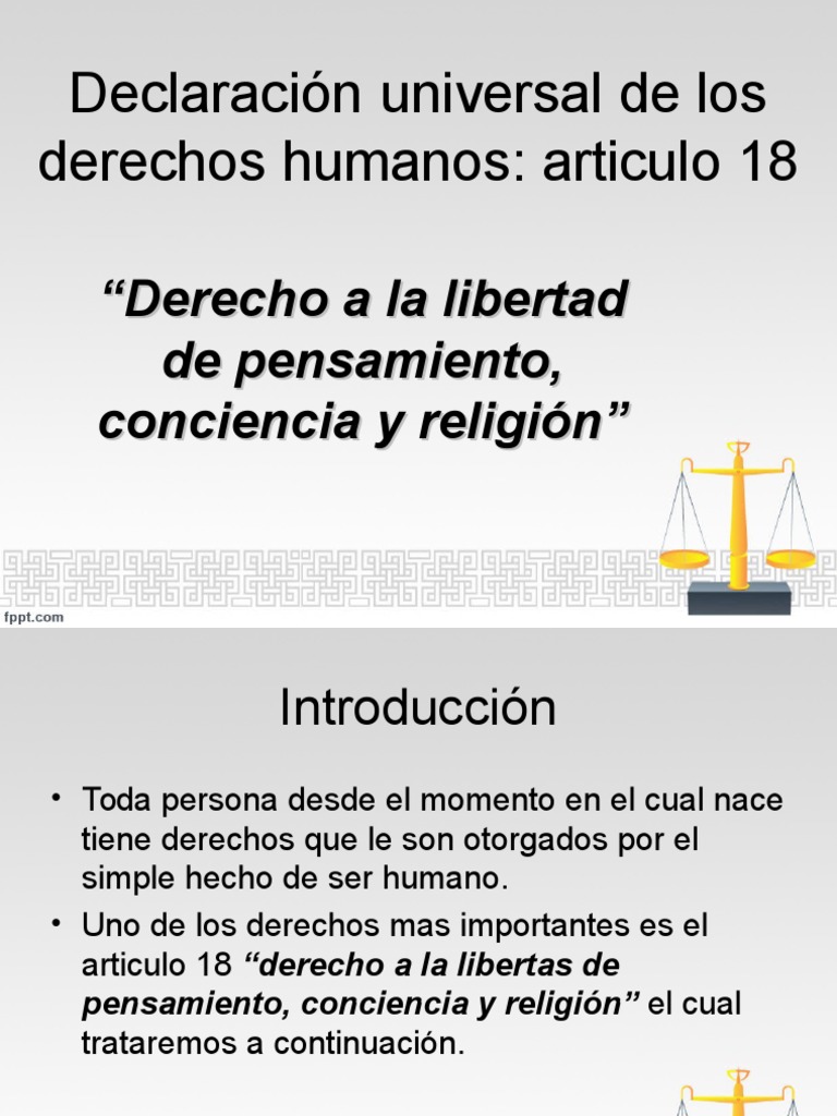 Articulo 18 Derechos Humanos | PDF | Libertad de religión | Derechos ...