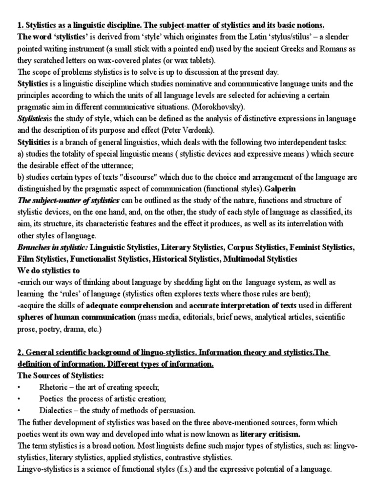 An Introduction to Stylistics: Exploring the Theoretical Foundations ...