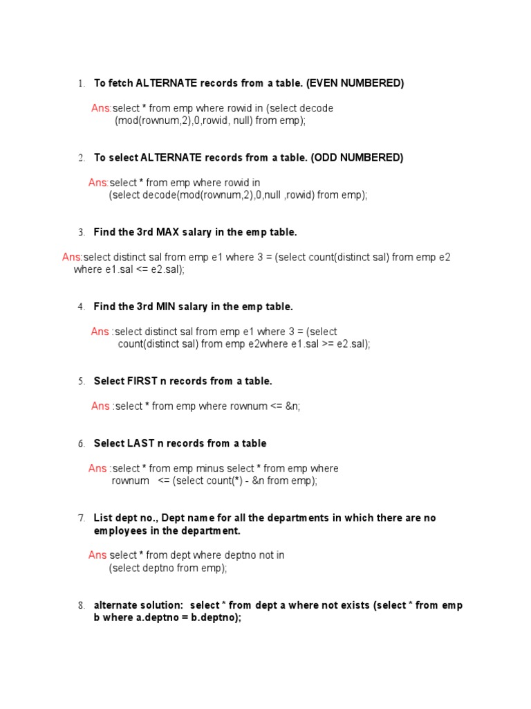 SQL Solutions for Common Business Queries | PDF | Salary | Data Management