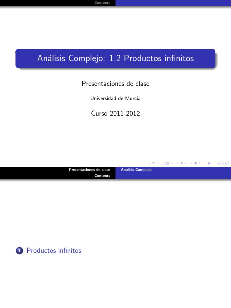 1.2 Productos Infinitos (Presentacion) | PDF | Función holomorfa | infinito