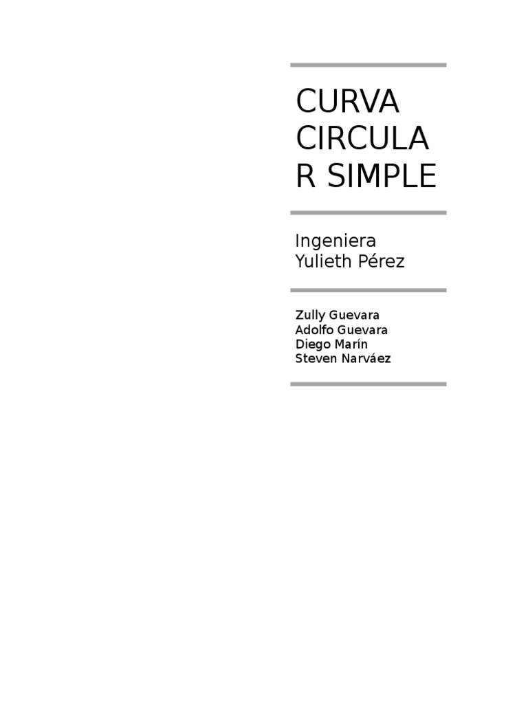 Practica N1 Curva Circular Simple | PDF | Topografía | Curva