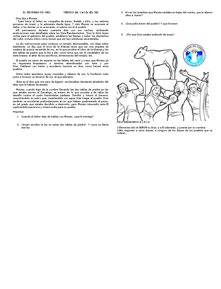 El Becerro de Oro | PDF | Moisés | Diez Mandamientos