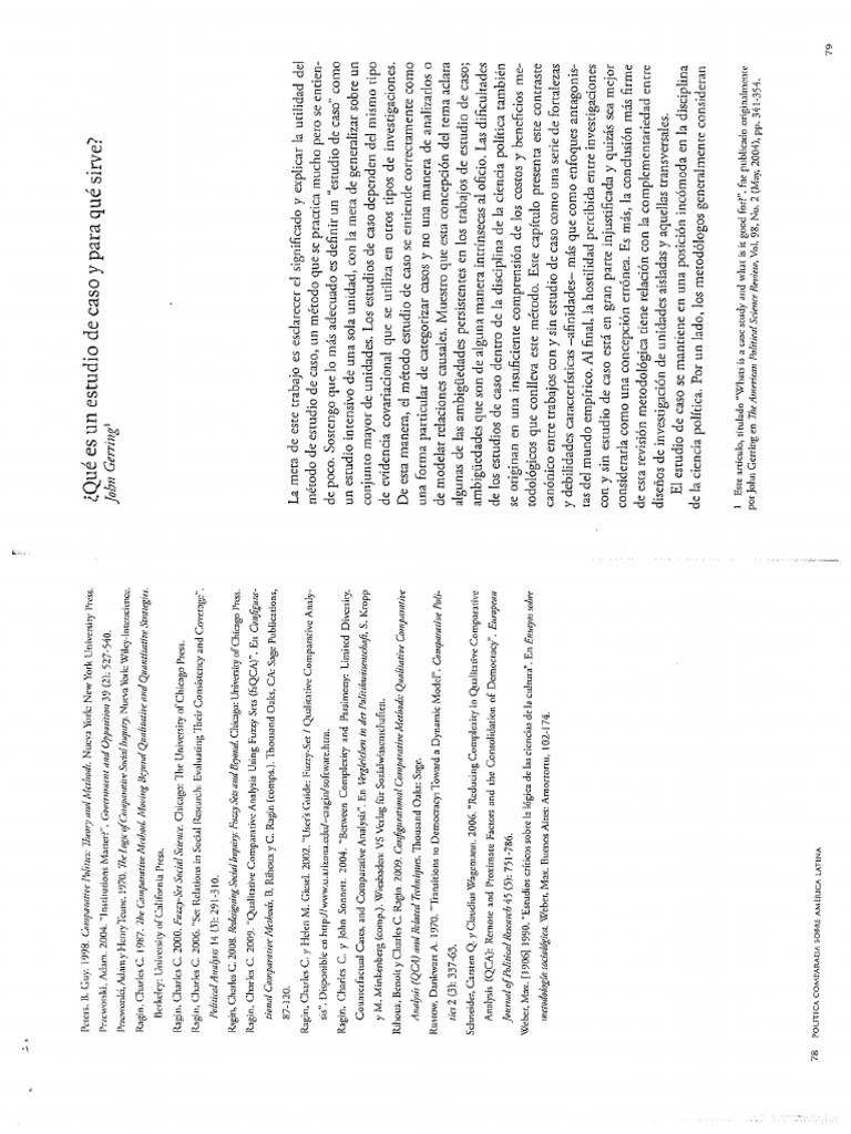 Gerring 2015 Que Es Un Estudio de Caso y para Que Sirve | PDF