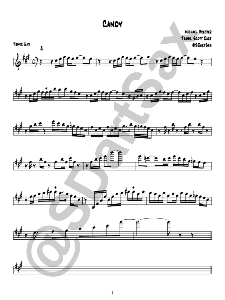 Michael Brecker - Candy | PDF | Saxophone | Woodwind Instruments