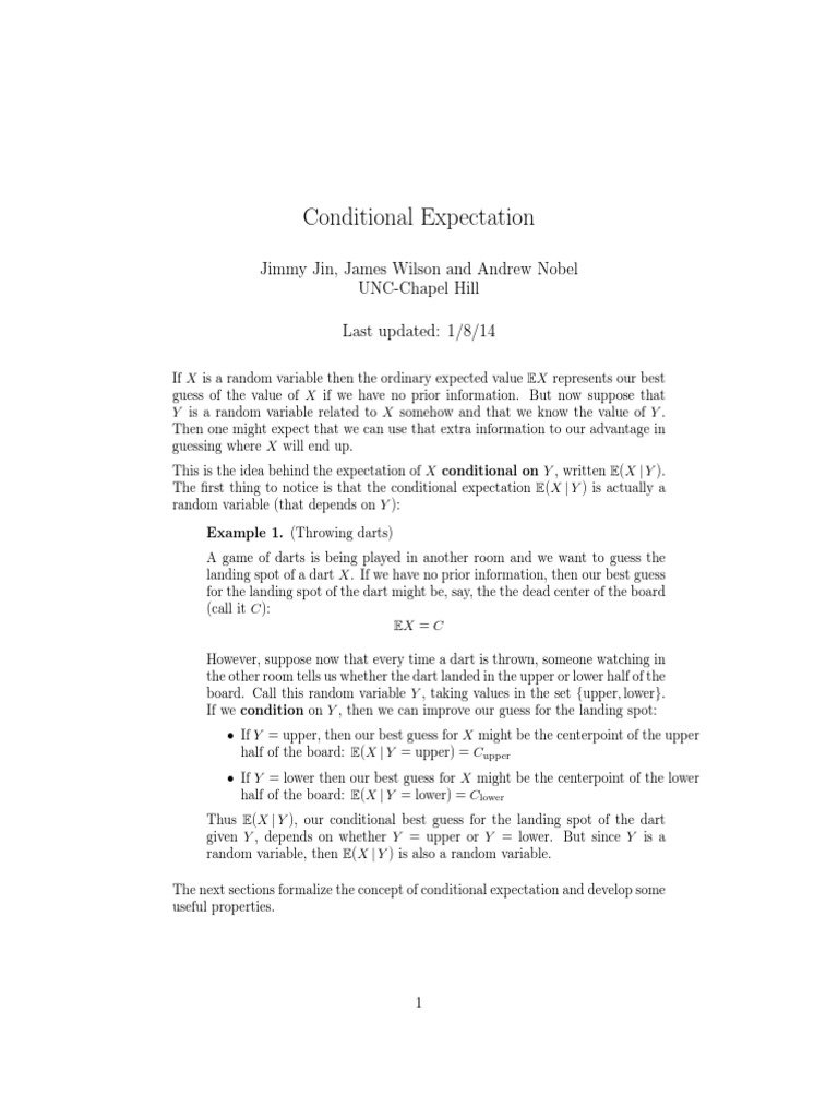 Conditional Expectation | PDF | Expected Value | Random Variable