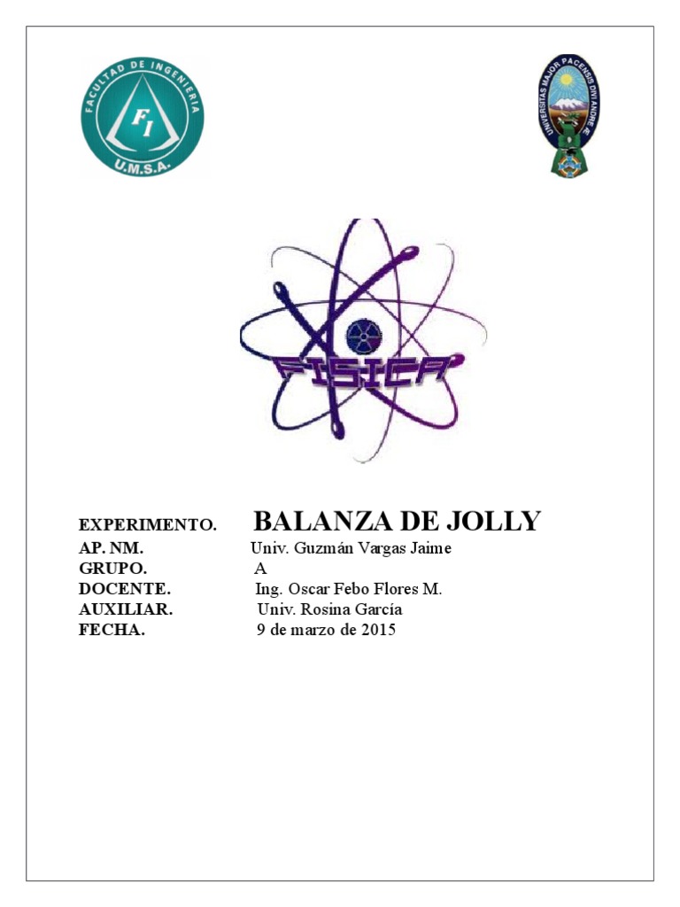 Balanza de Jolly | PDF | Fuerza | Prueba de hipótesis estadísticas