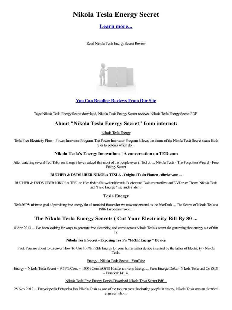 Nikola Tesla's Alleged Secret for Free Energy: An Analysis of Claims ...