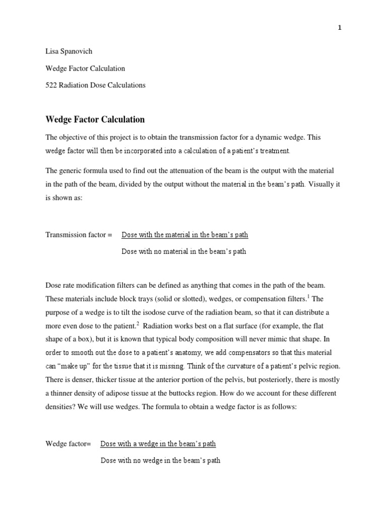 Attenuation Project Dose Calc | PDF | Absorbed Dose | Radiation Therapy