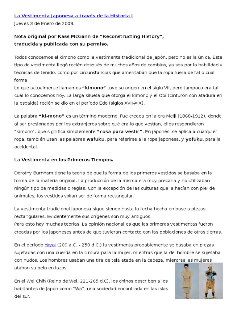 Evolución del Kimono Japonés | PDF | Ropa | Japón