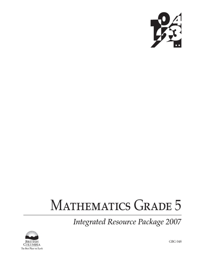 Mathematics Grade 5: Integrated Resource Package 2007 | PDF | Fraction ...