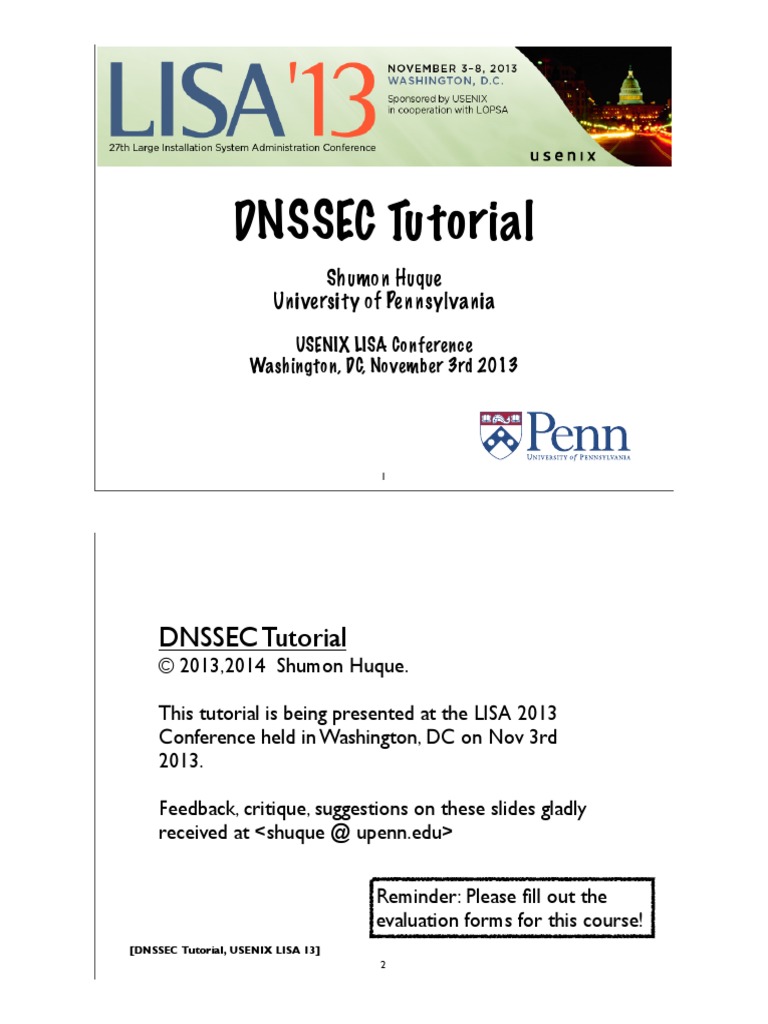 2013 11 Dnssec Tutorial | PDF | Information Age | Internet Standards