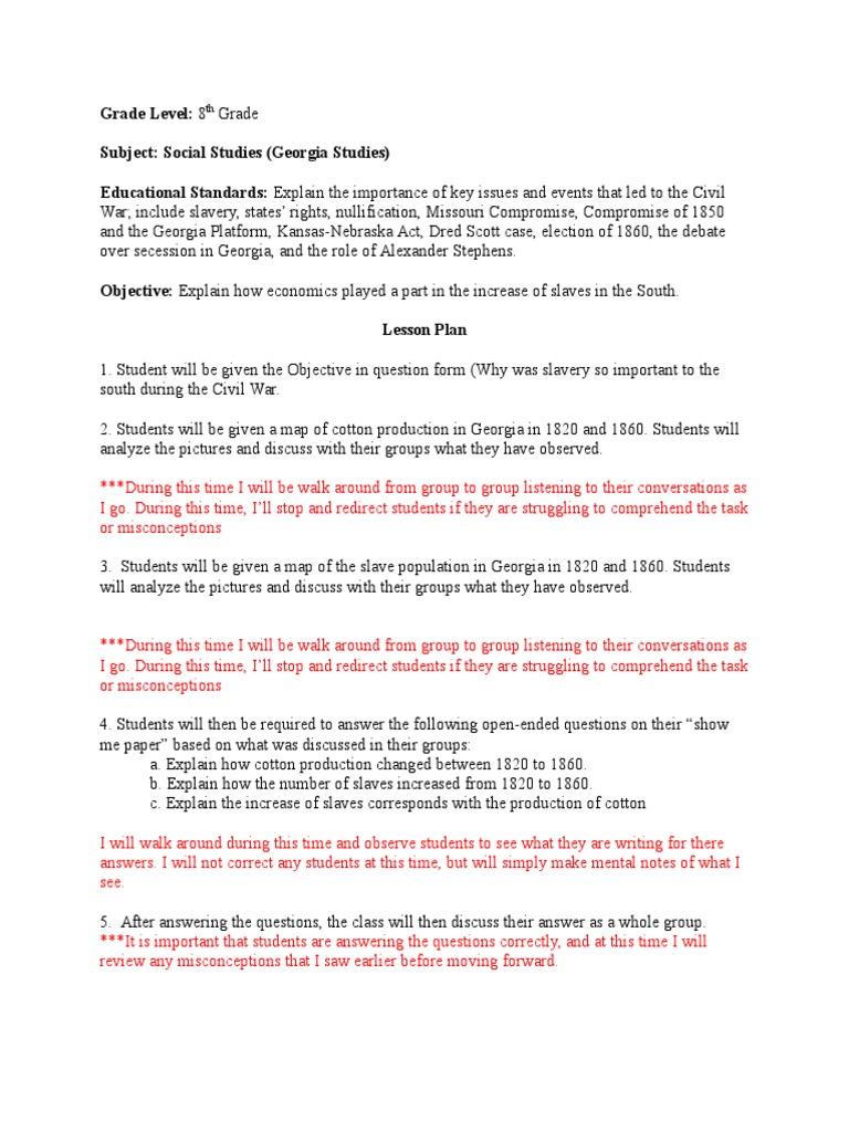 8th Grade Georgia Studies: Civil War | PDF