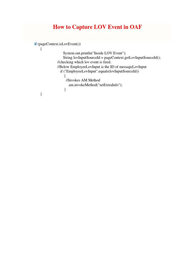 How To Capture LOV Event in OAF PDF | PDF