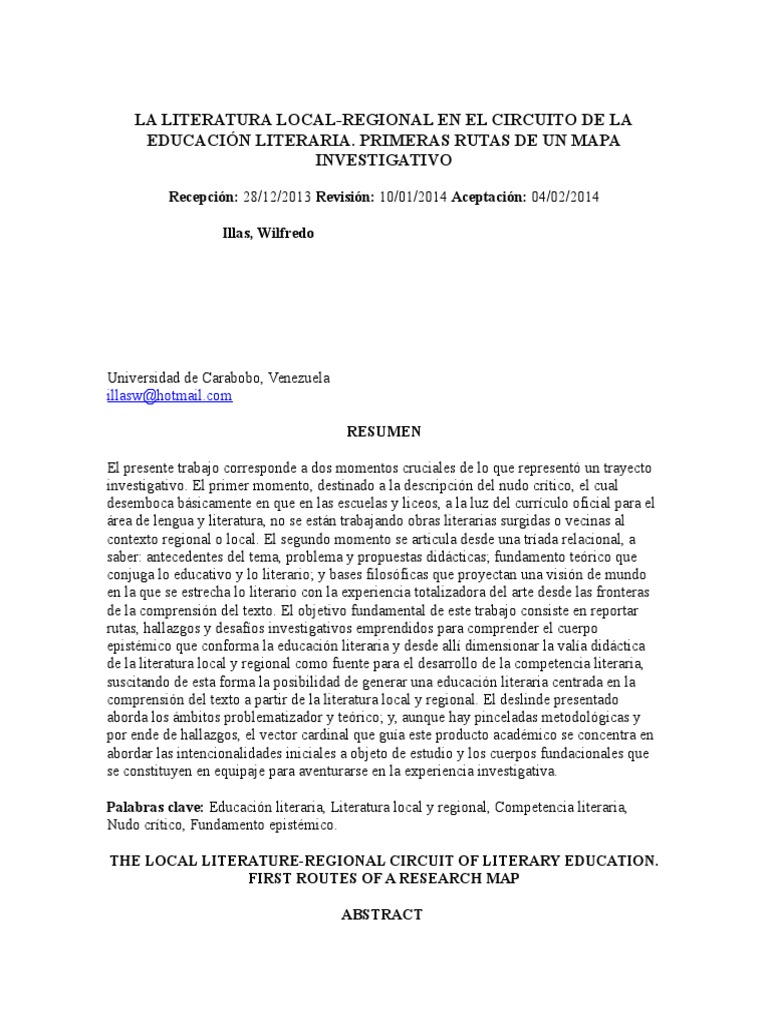 La Literatura Local | PDF | Lectura (proceso) | Hermenéutica