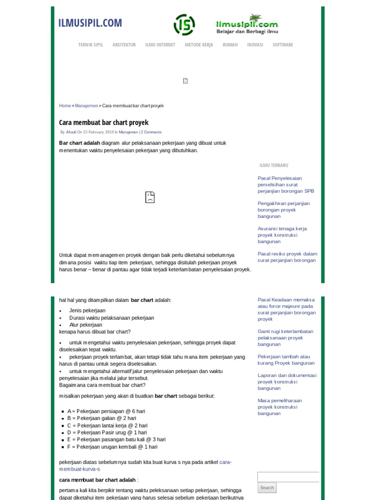 Cara Membuat Bar Chart Proyek | PDF