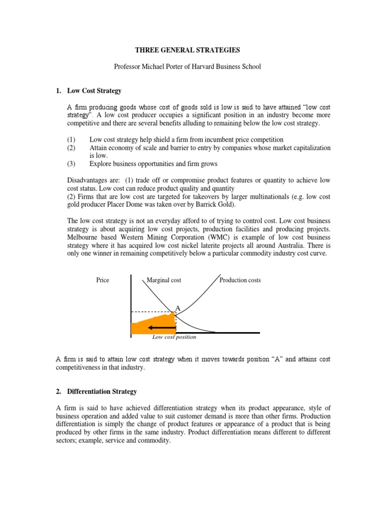 Three General Strategies | PDF | Strategic Management | Profit (Economics)