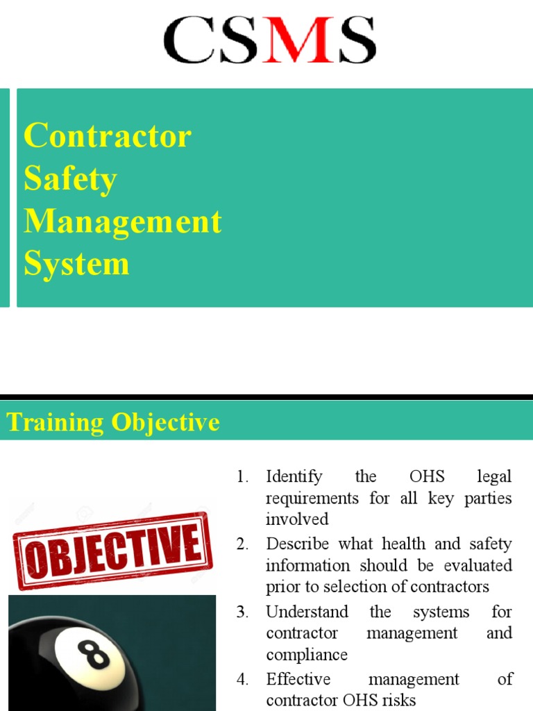 Contractor Safety Management System | PDF | General Contractor | Risk ...