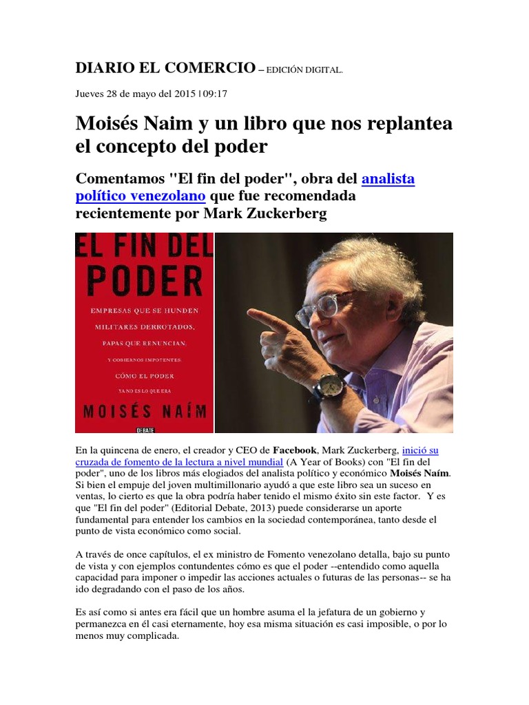 El Fin del Poder: Análisis y Relevancia | PDF | Militar | Gobierno