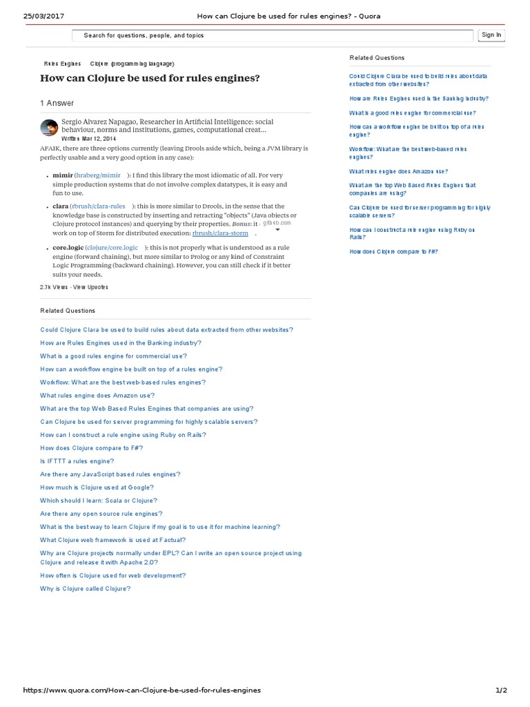 Clojure Rules Engines Guide | PDF | Clojure | Web Application