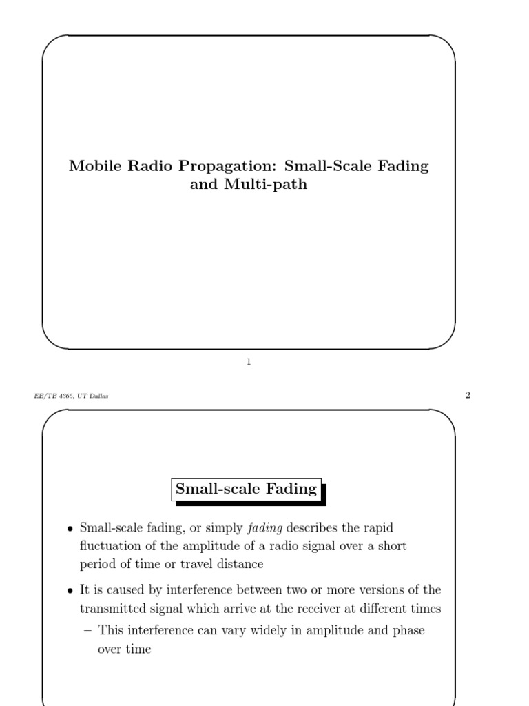 Mobile Radio Propagation Basics | PDF | Bandwidth (Signal Processing) | Wireless