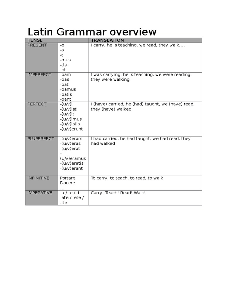Latin Grammar Overview | PDF | Grammatical Gender | Grammatical Number