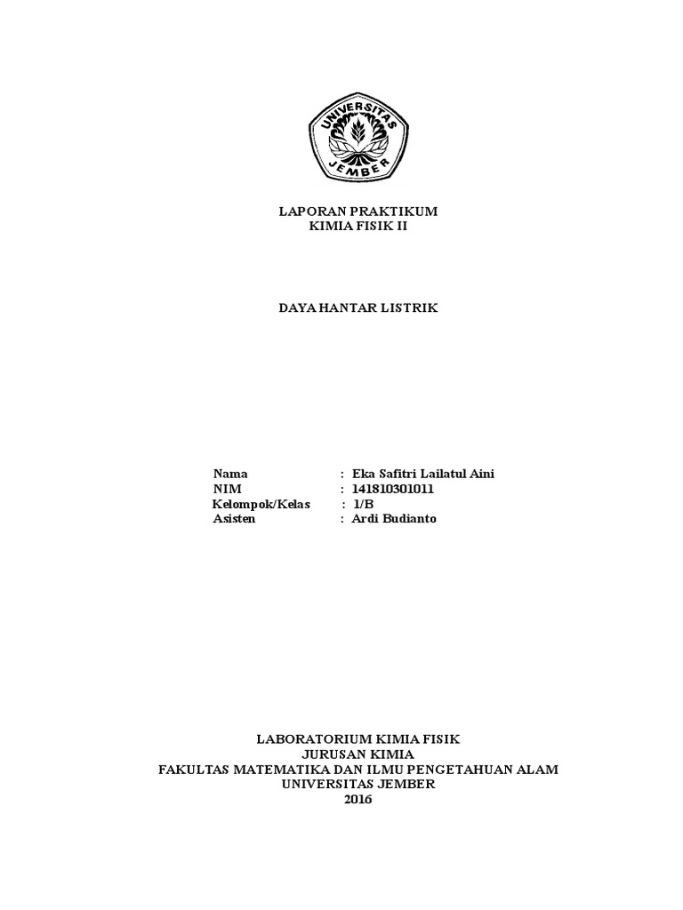 Daya Hantar Listrik: Praktikum Kimia Fisik II | PDF