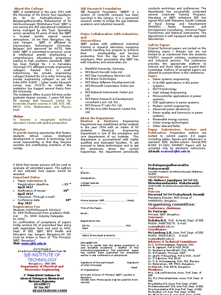 National Conference Brochure 2017 | PDF | Science And Technology ...