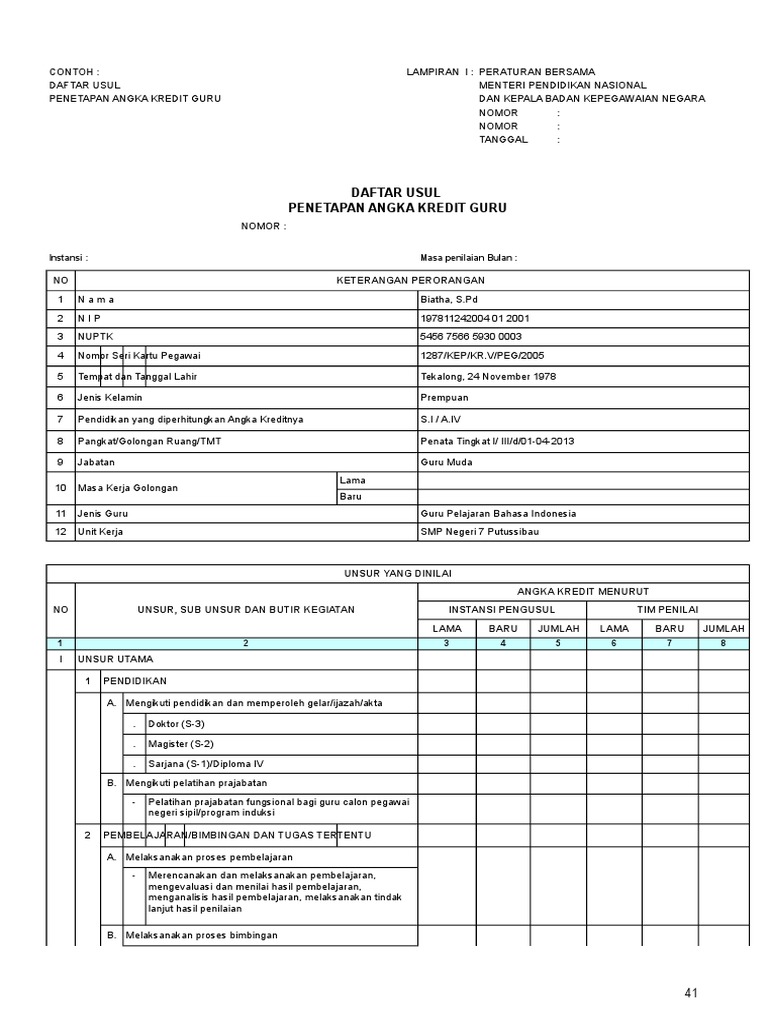 Form DUPAK-Lampiran I | PDF