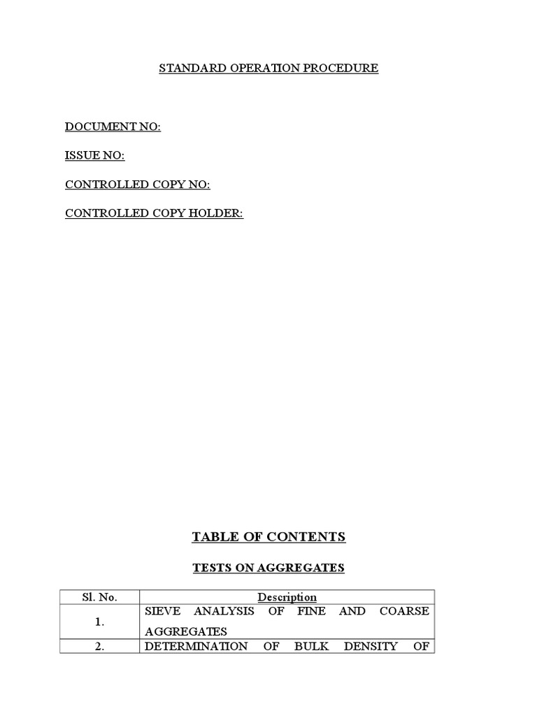 SOP Form | Download Free PDF | Nature