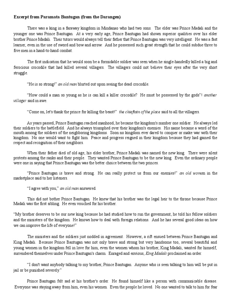 The Rise and Fall of Prince Bantugan: An Excerpt from the Darangen Epic ...
