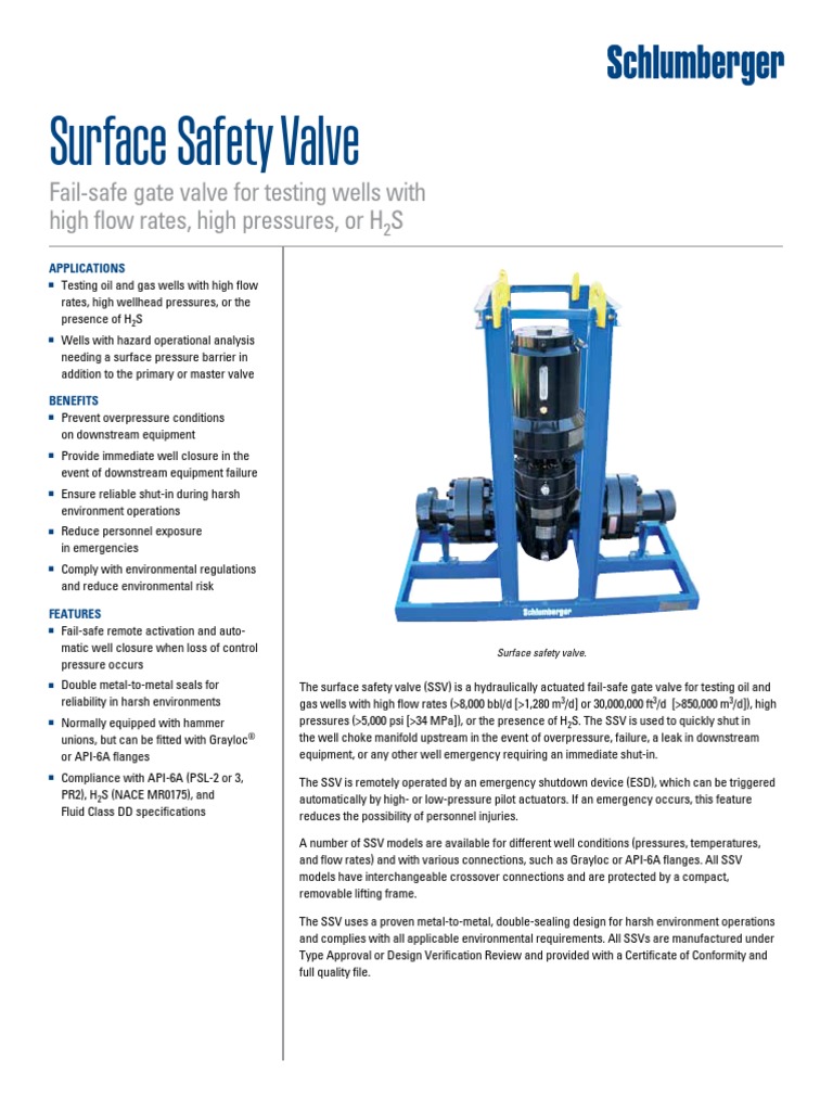 Surface Safety Valve Ps | Valve | Safety