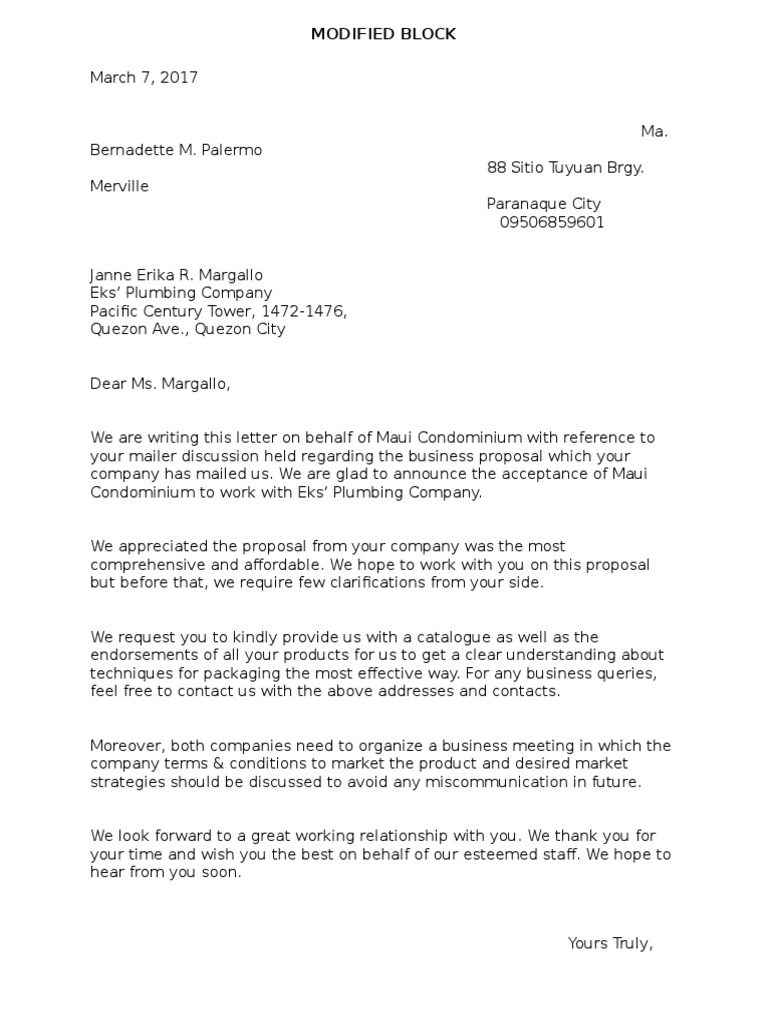 Business Proposal Letter Sample | PDF | Business