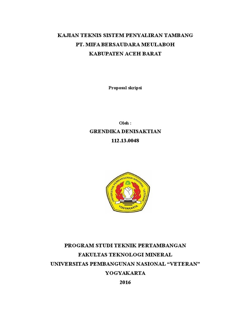 Contoh Proposal Tugas Akhir | PDF