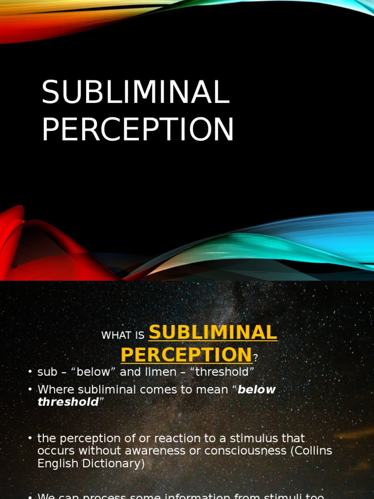 Subliminal Perception and Extrasensory Perception | Clairvoyance ...