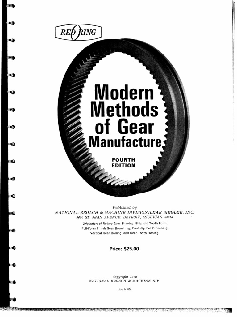 Modern Methods of Gear Manufacturing | PDF