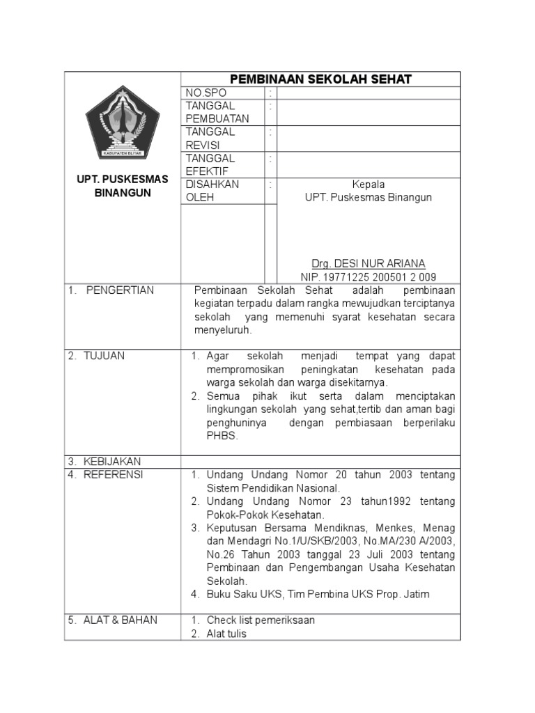 Pembinaan Sekolah Sehat | PDF