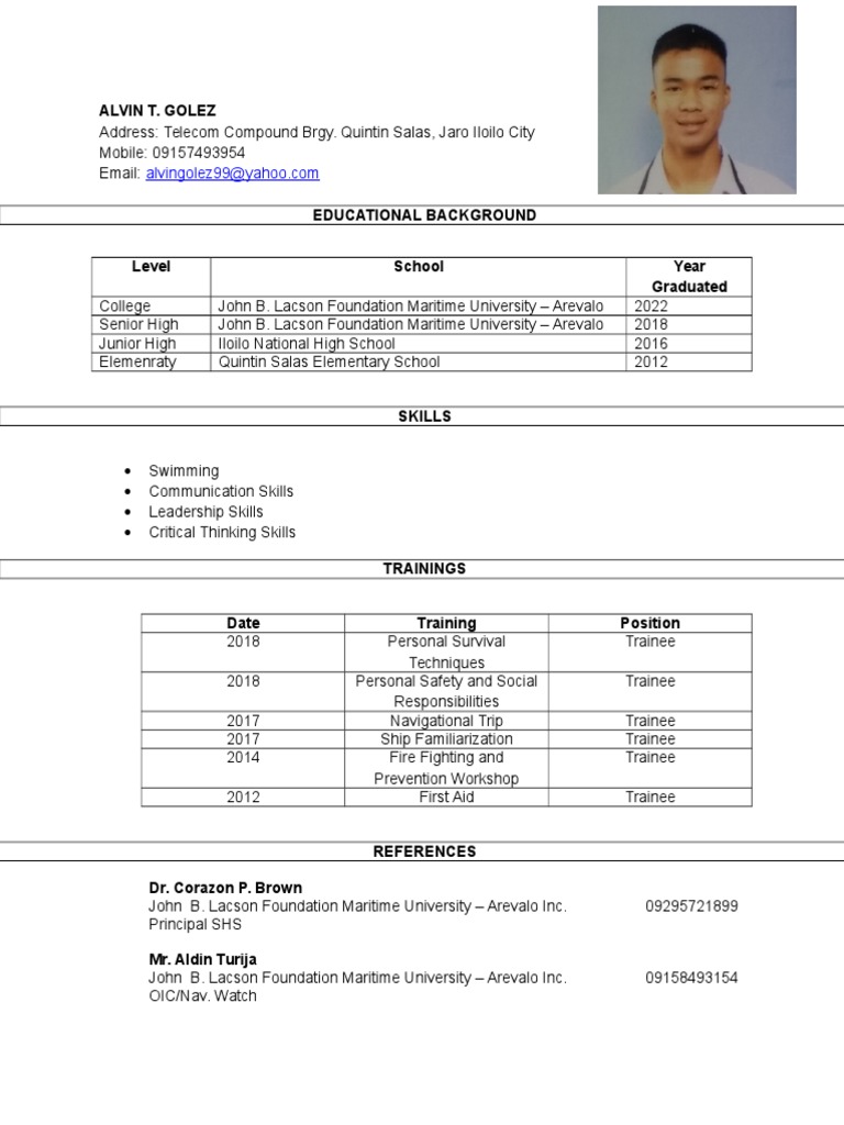 Alvin T. Golez Resume Overview | PDF