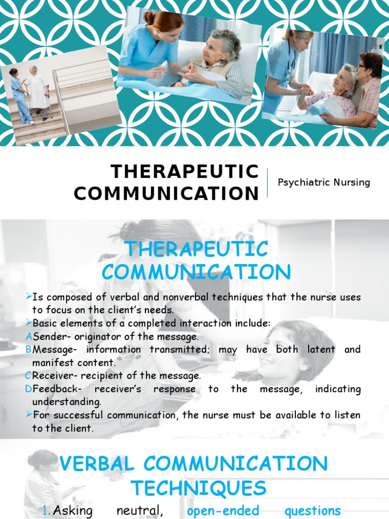 Key Elements of Therapeutic Communication | PDF | Nonverbal ...