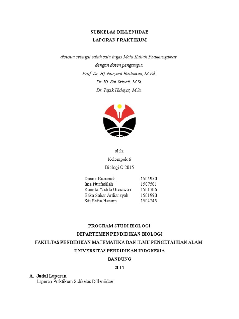 Laporan Praktikum Subkelas Dilleniidae | PDF