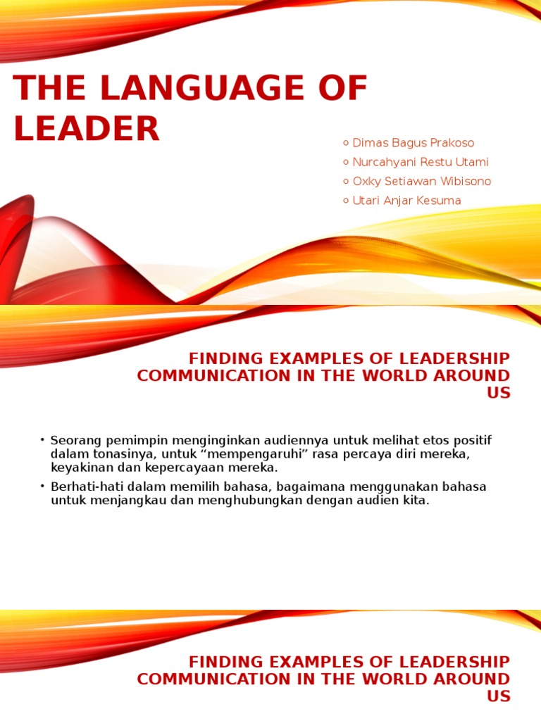 The Language of Leader | PDF | Pemeriksaan Aksara | Kata Ganti