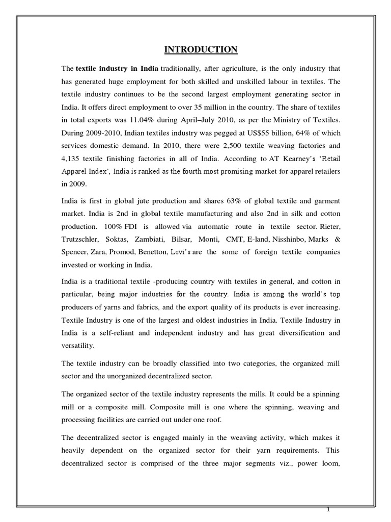 Textile Industry | Download Free PDF | Textile Manufacturing | Textiles