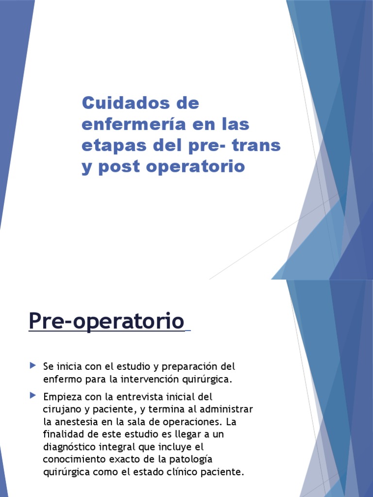 Cuidados Pre y Post Operatorios | PDF | Cirugía | Sistema respiratorio