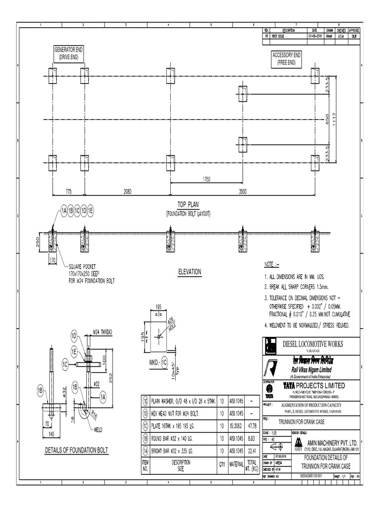 Top Plan: Accessory End (Free End) Generator End (Drive End) | PDF