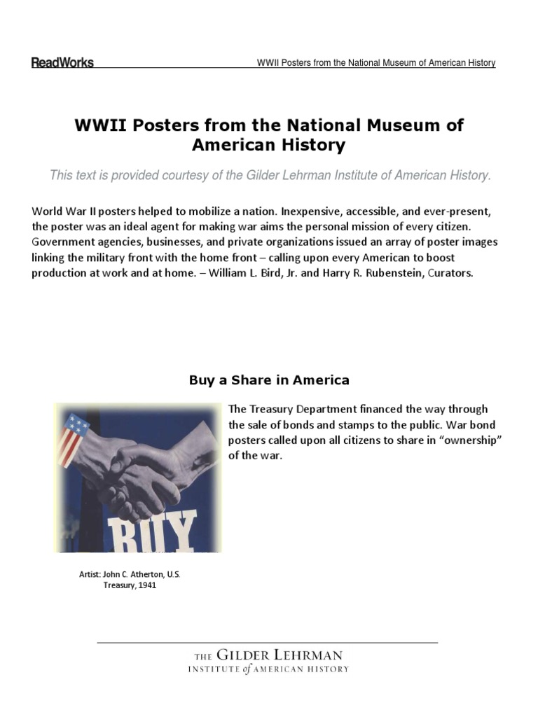 Wwii Posters From The National Museum of American History Passage ...