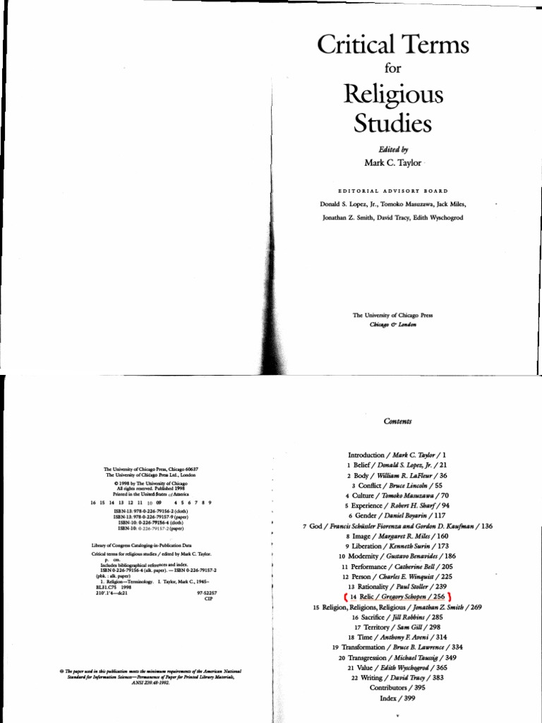 Relic. Critical Terms in Religious Studies PDF | PDF
